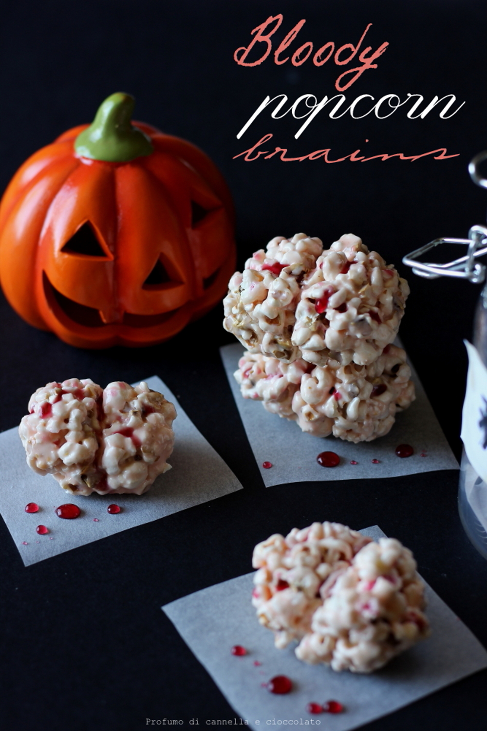 Bloody popcorn brains : cervelli pop corn per halloween | Profumo di ...