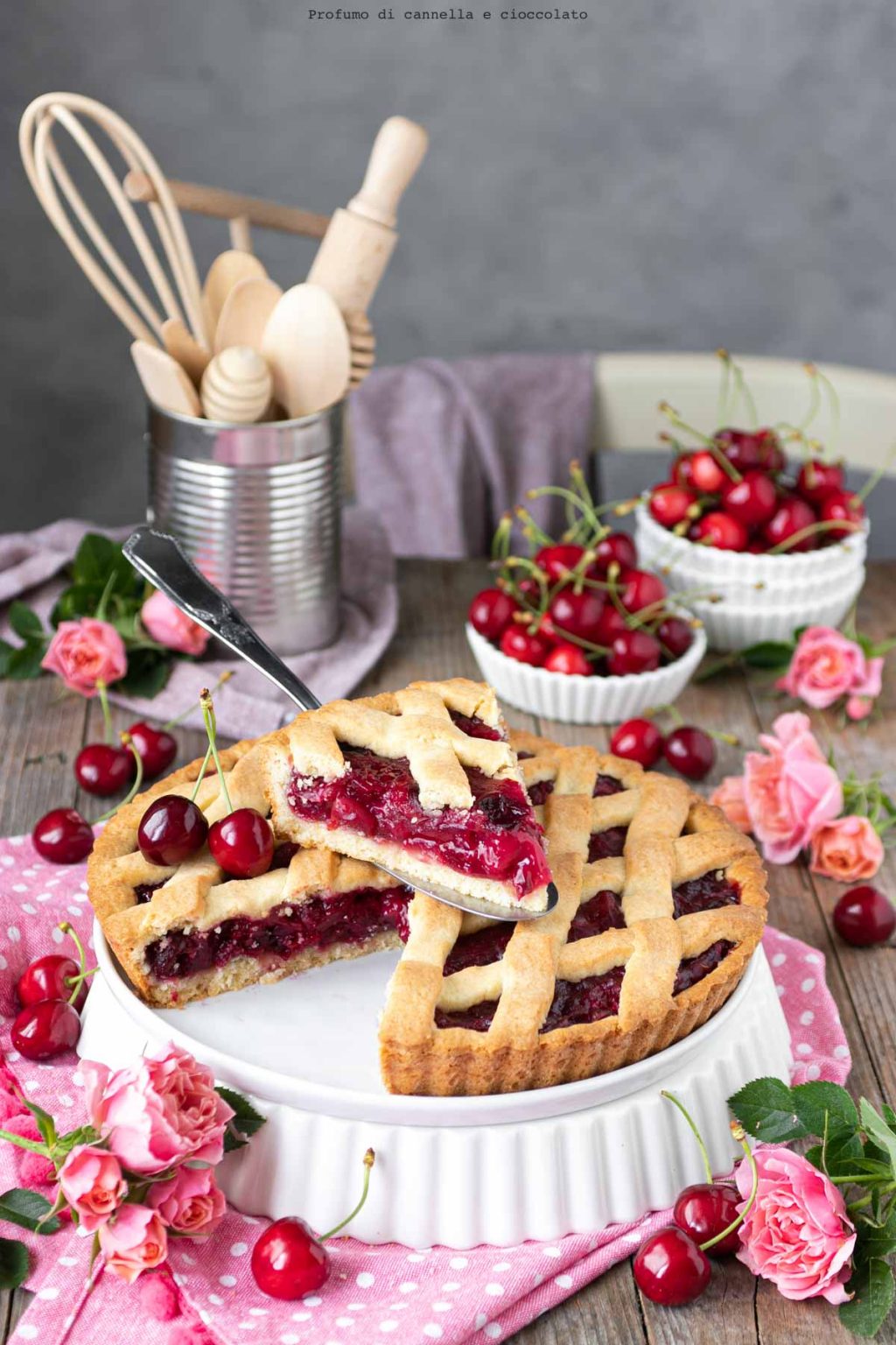 Crostata di ciliegie | Profumo di Cannella e Cioccolato